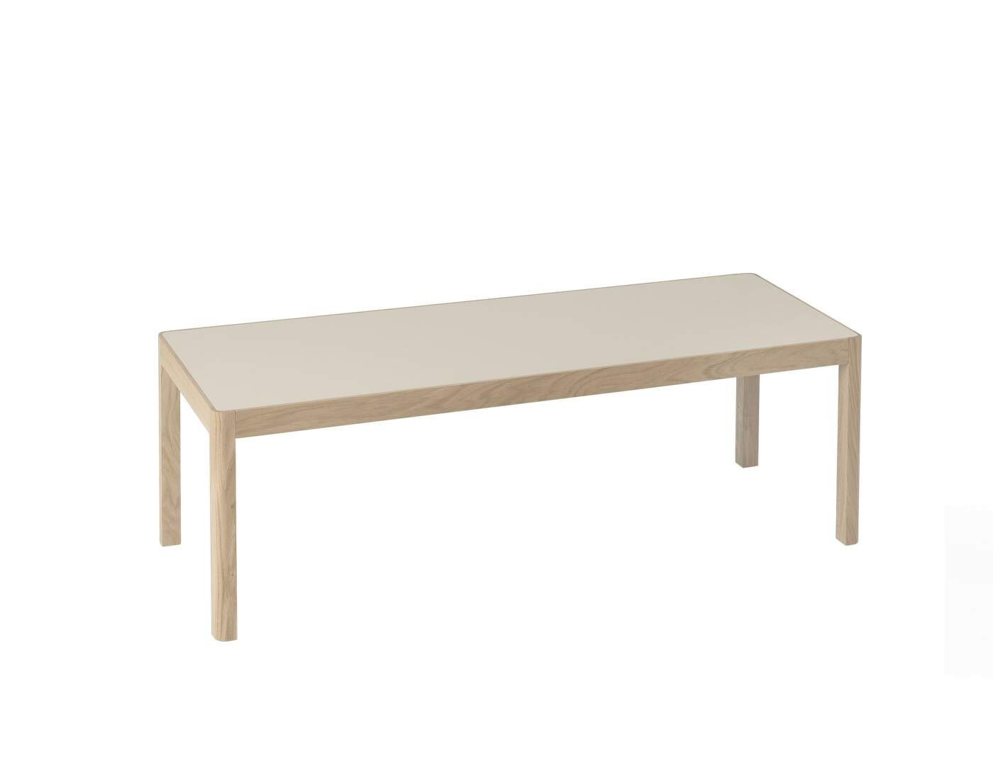 Workshop Coffee Table 120x43, warm grey linoleum / oak | DesignVille